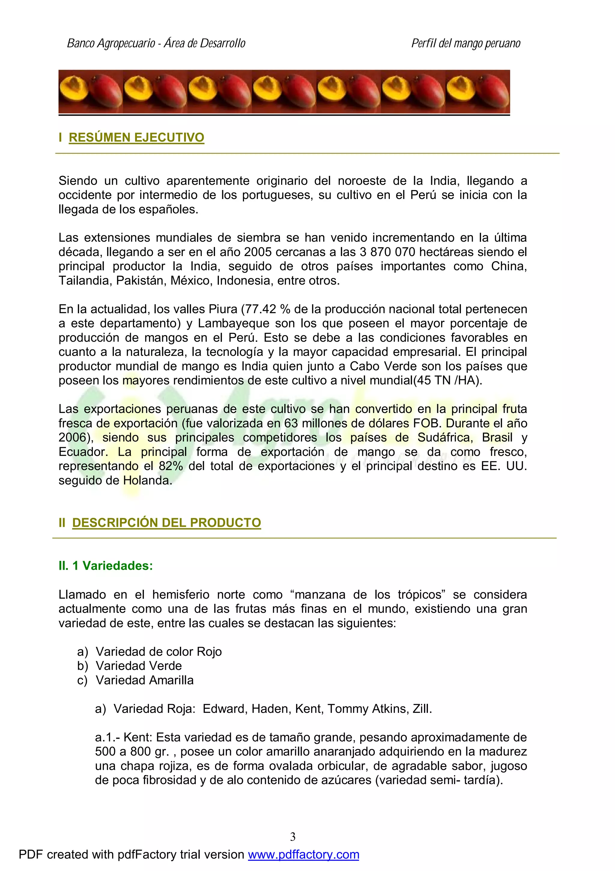 Cultivo del mango | PDF