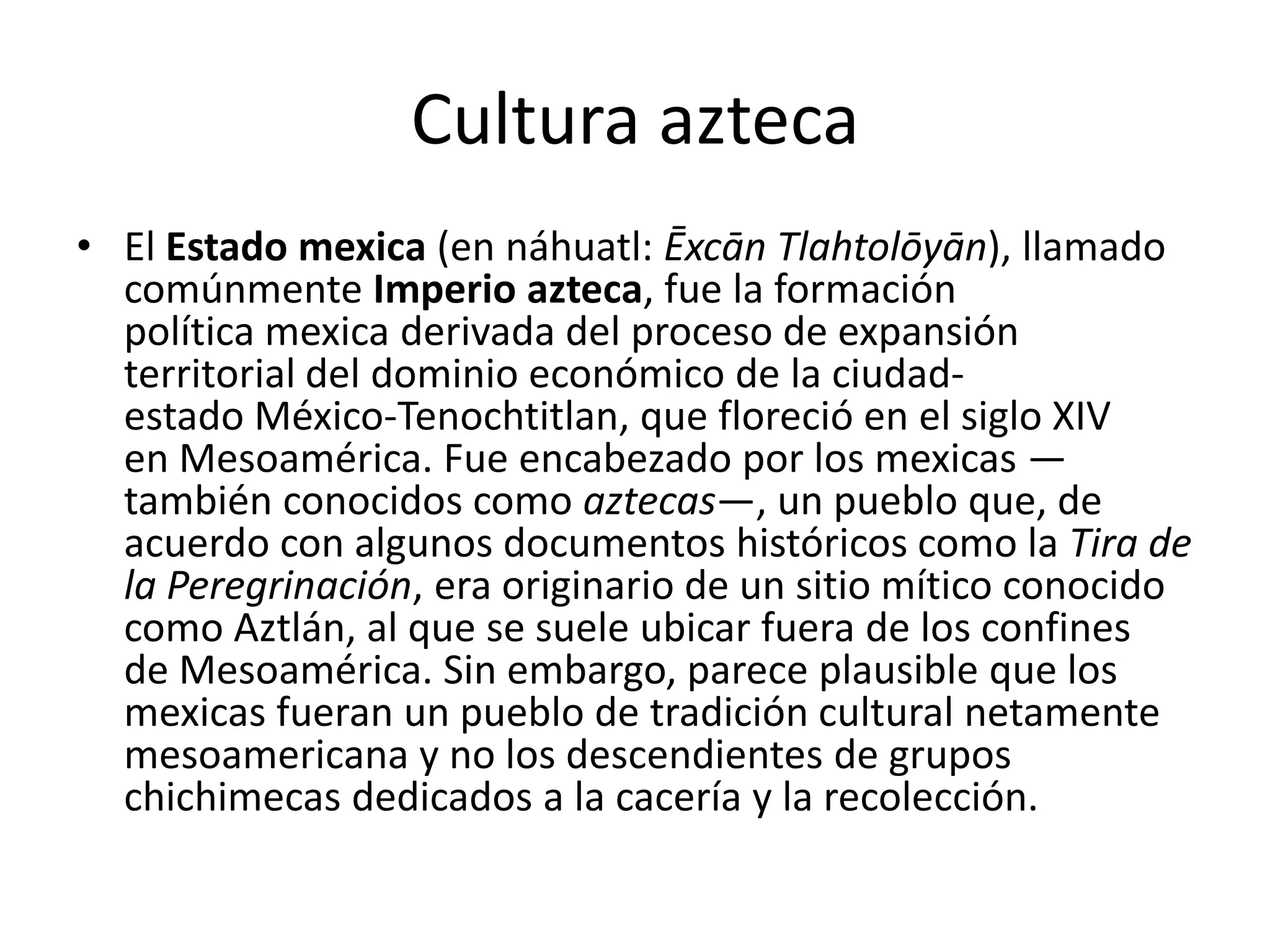 Cultura azteca | PPTX