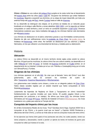 Cultura chimú | DOCX