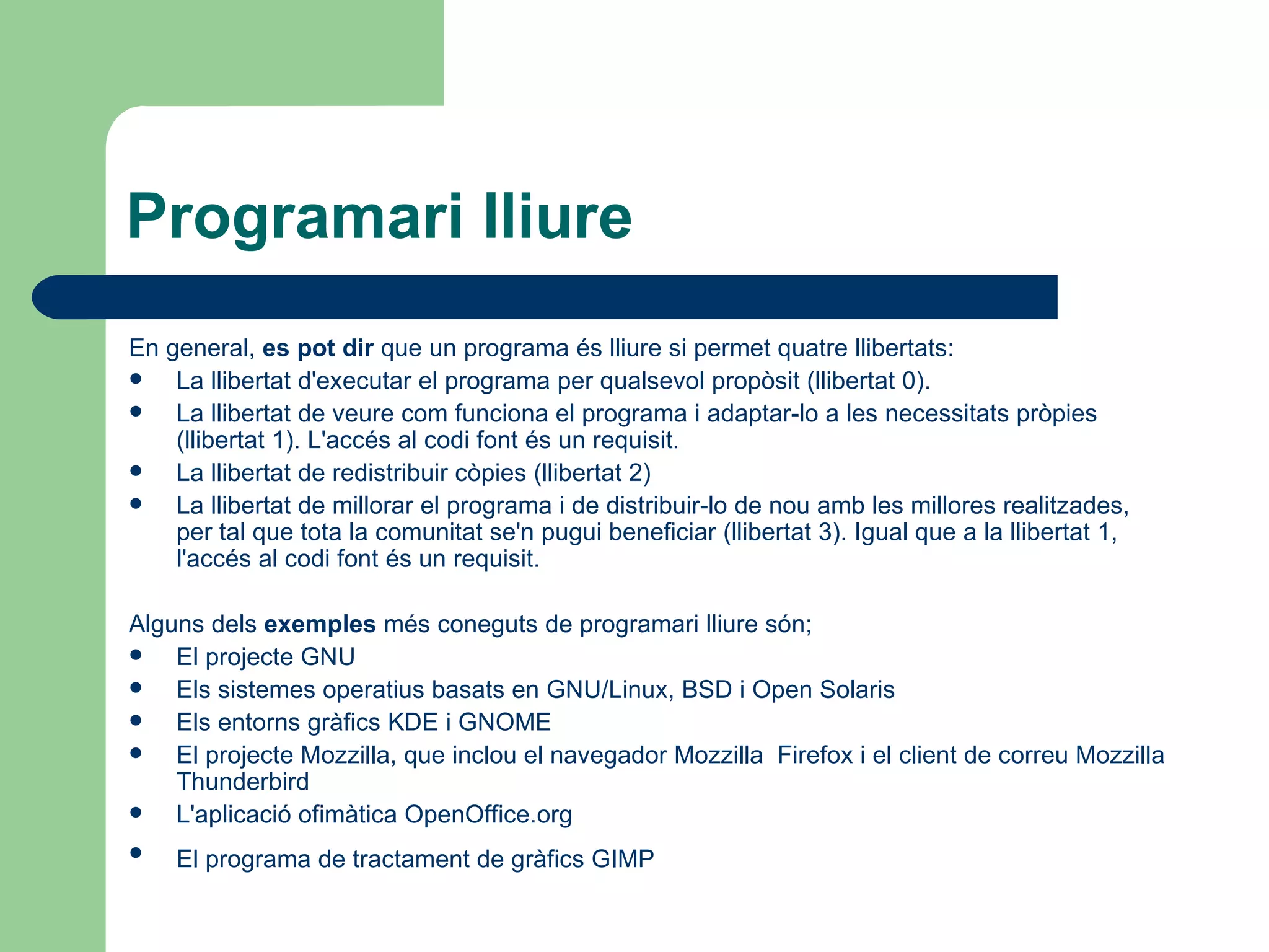 Cultura I Programari Lliure | PPT