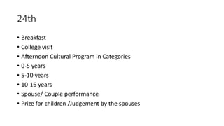 suggestions for a structured cultural program | PPT