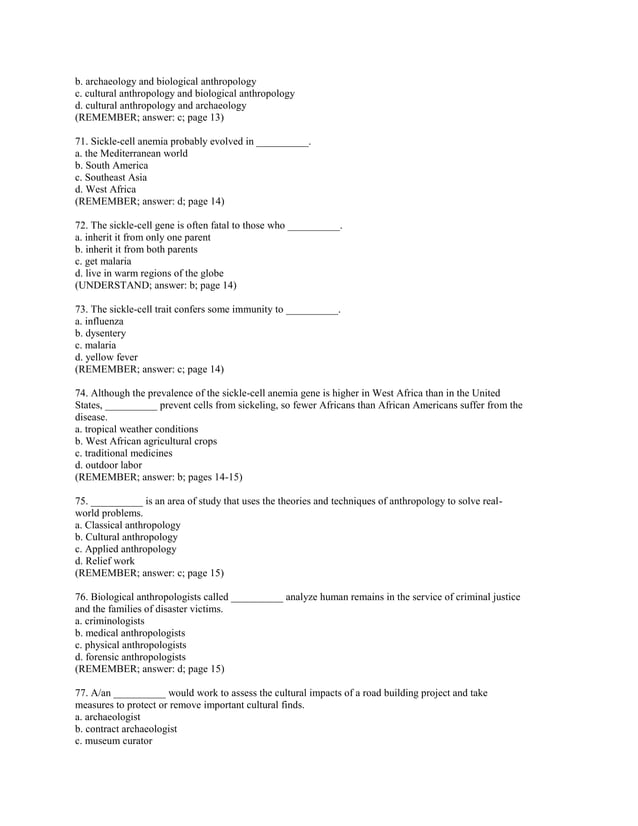 Cultural Anthropology 3rd Edition Bonvillain Test Bank | PDF ...