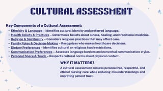 Cultural Assessment in Nursing Presentation | PDF