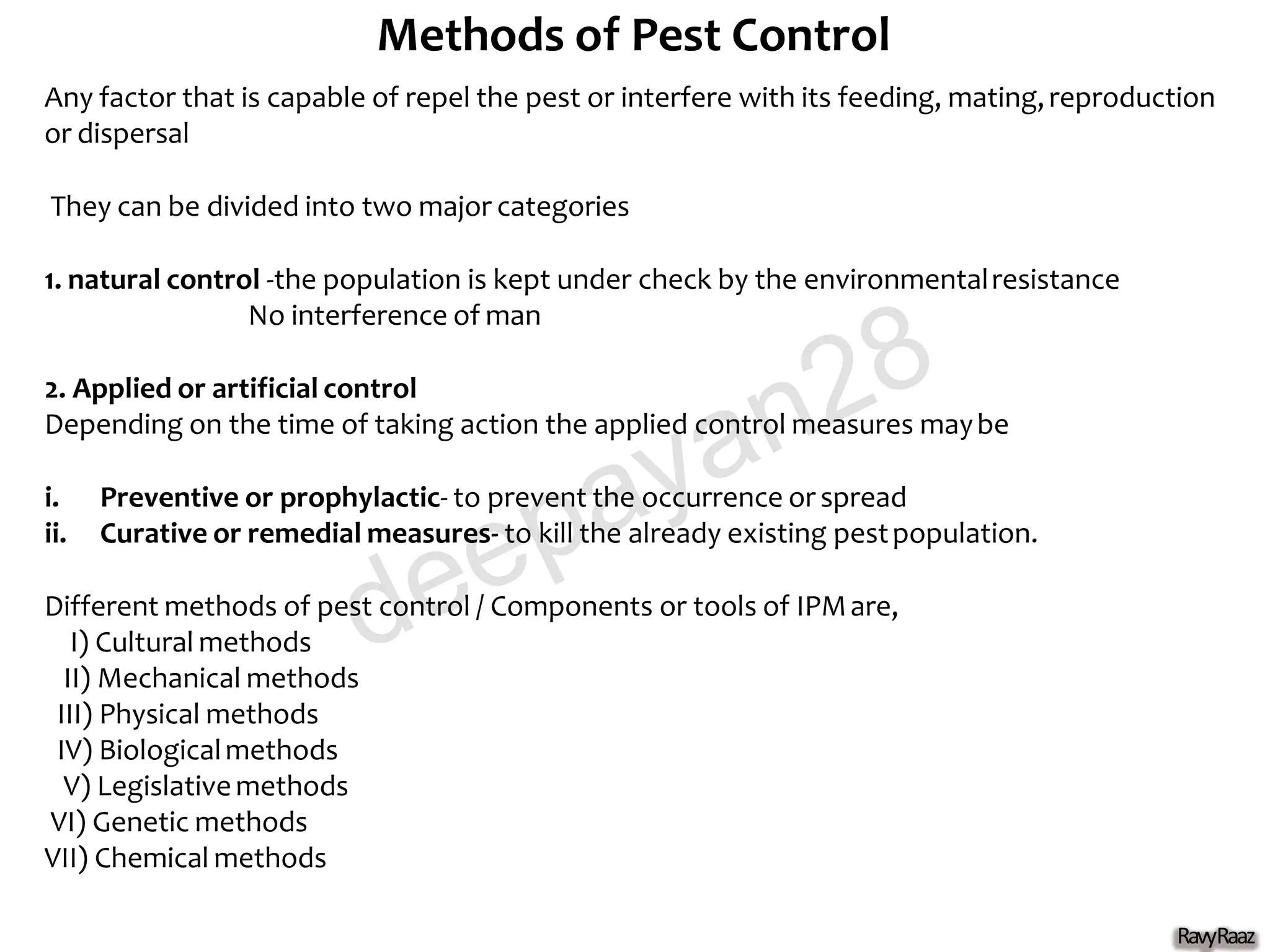 Cultural Pest control methods - Agricuture | PDF