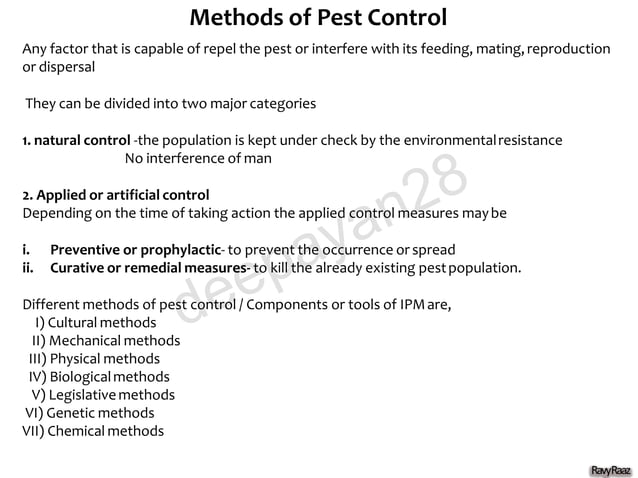 Cultural Pest control methods - Agricuture | PDF | Agriculture | Industries