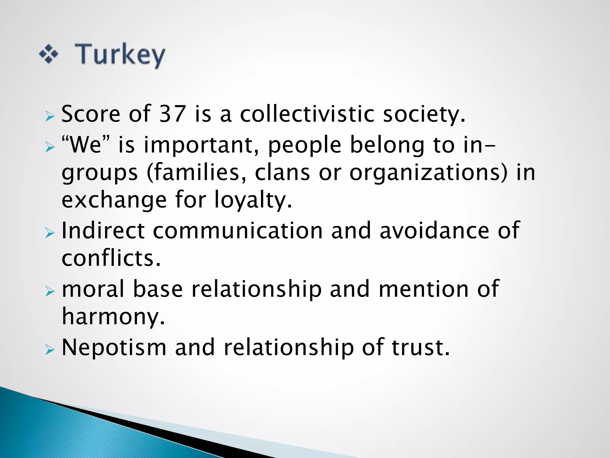 Cultural dimensions in-turkey | PPTX