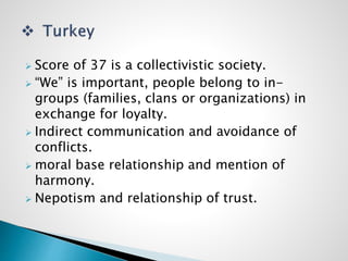 Cultural dimensions in-turkey | PPTX