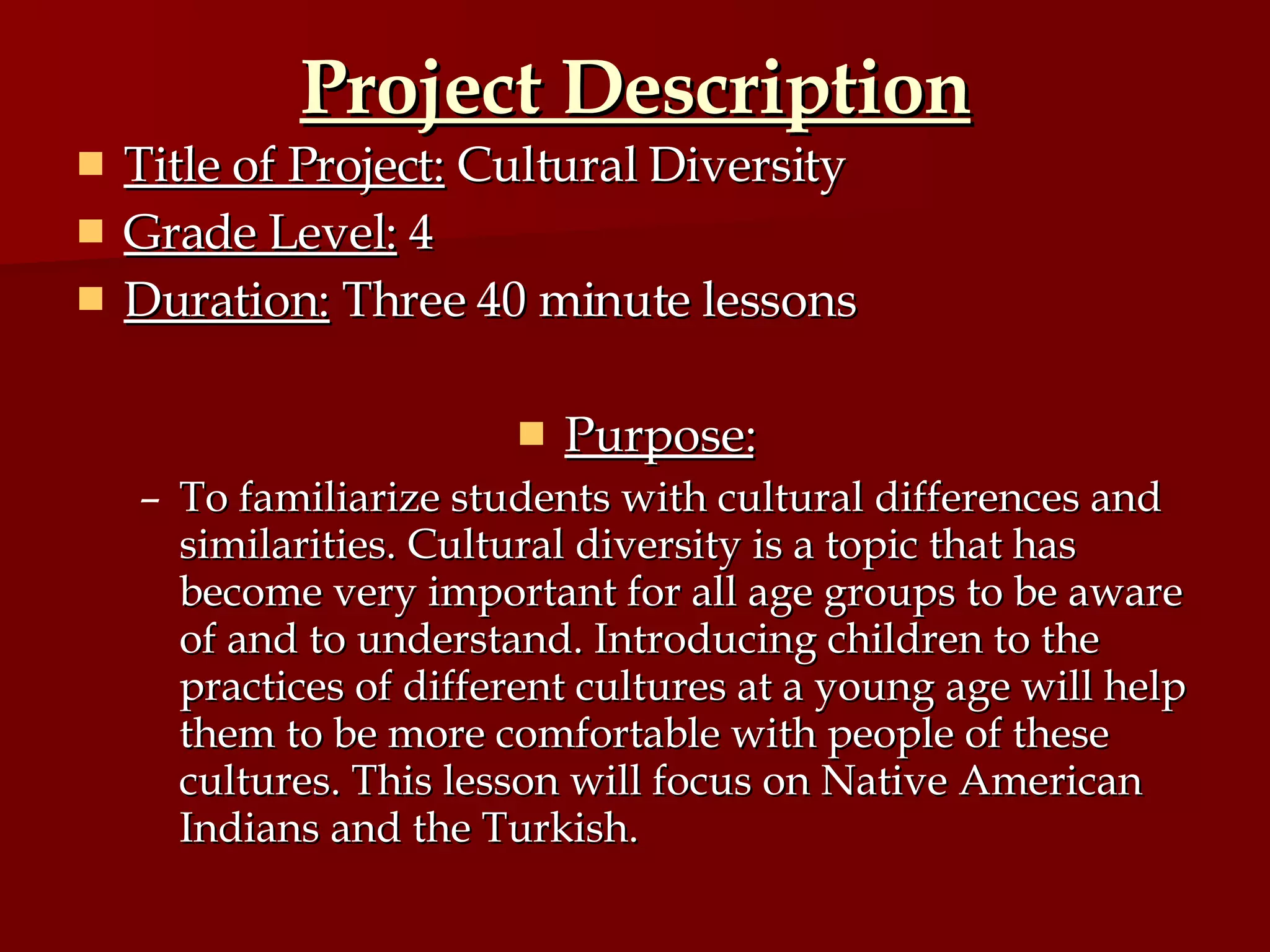 Cultural Diversity Lesson Plan | PPT