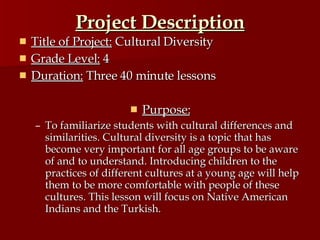 Cultural Diversity Lesson Plan | PPT