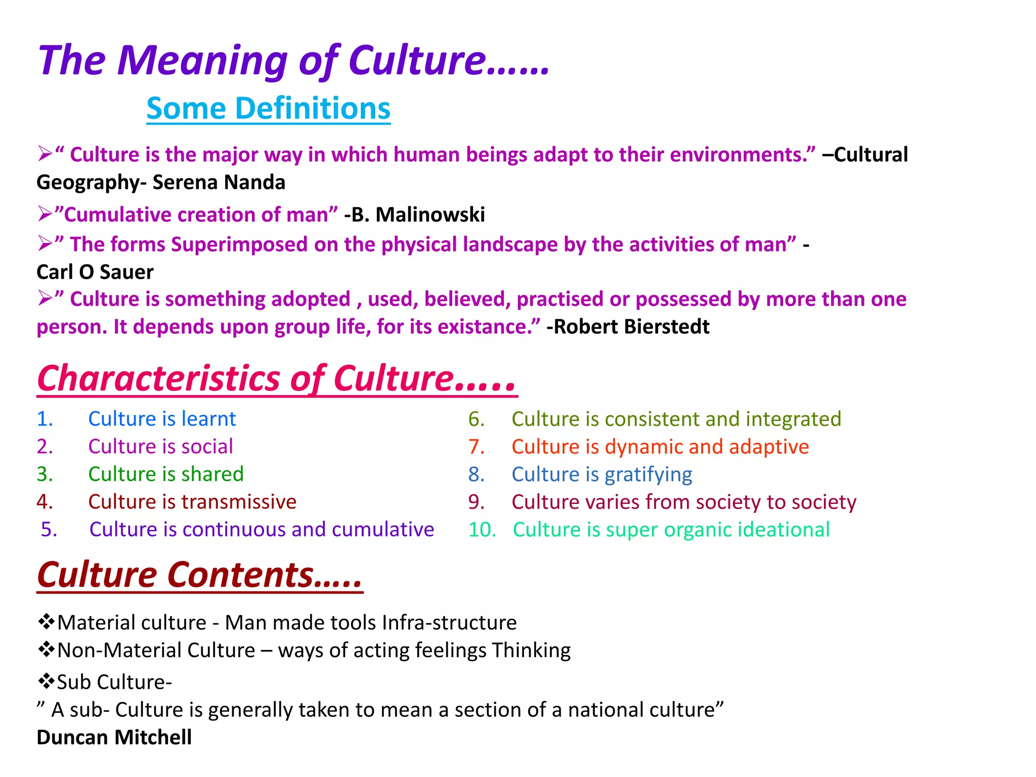 Definition, Evolution and approaches of cultural geography. | PPTX