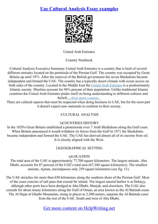 Cultural Analysis Essay | PDF