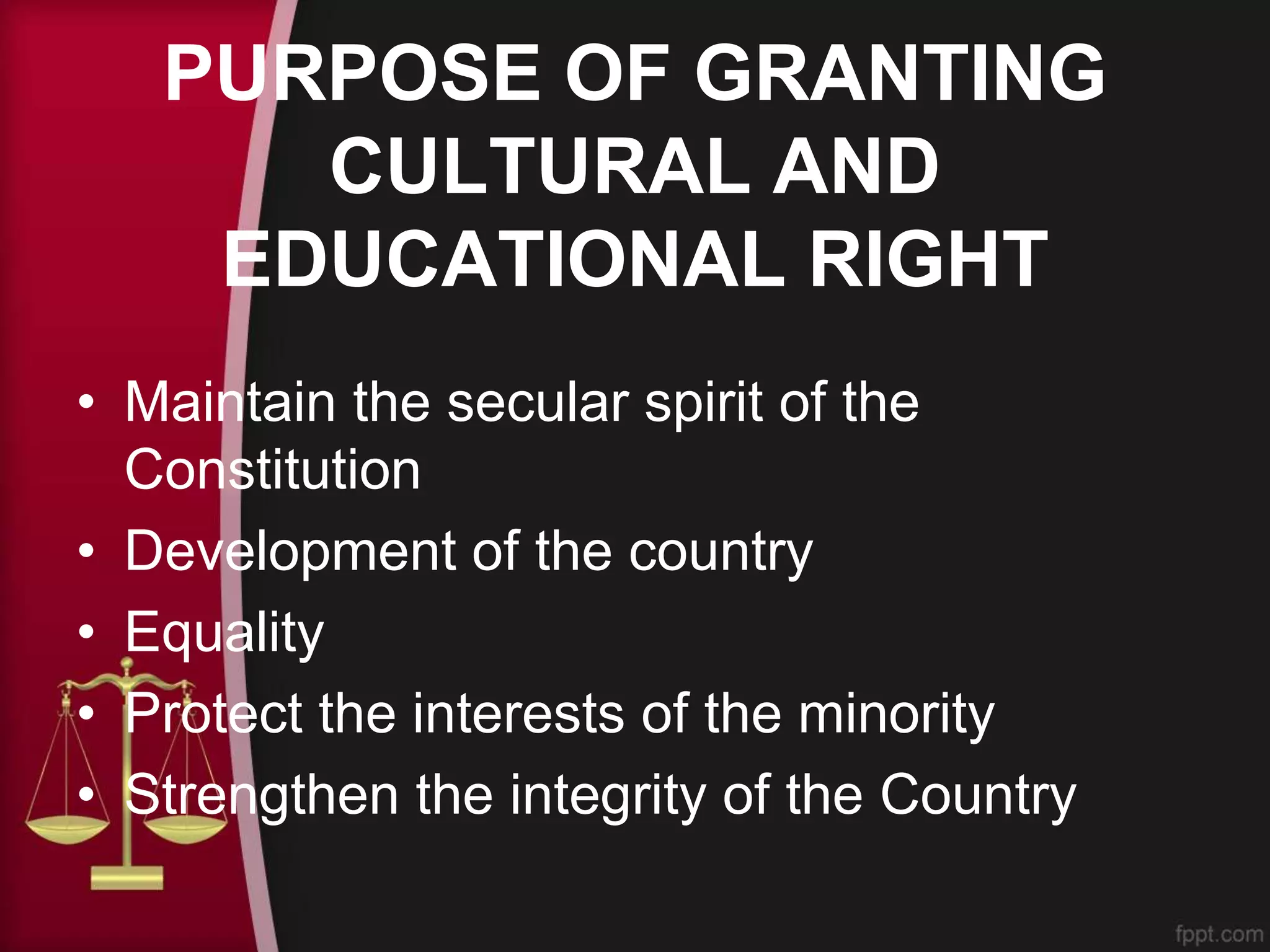 Cultural and educational right. | PPTX