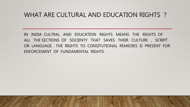 Cultural and education rights | PPTX