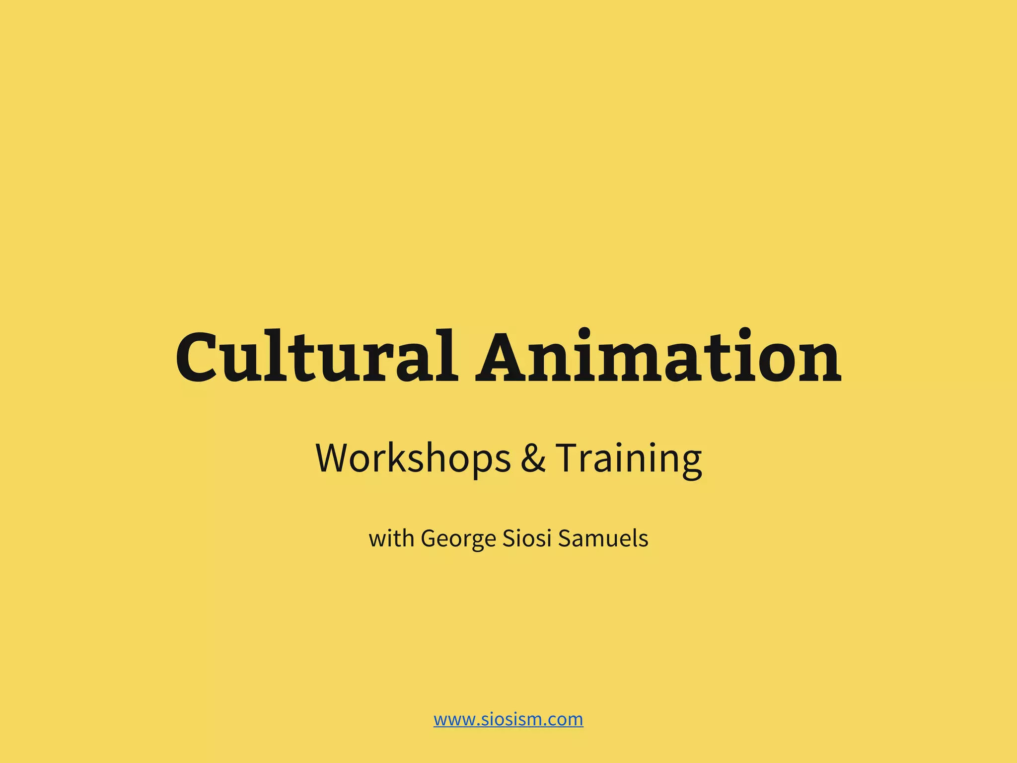 Cultural Animation Workshops Brochure | PDF