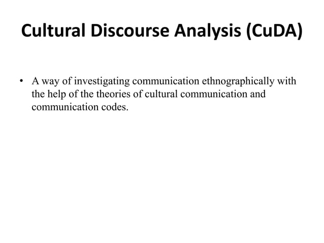 Cultural approaches to discourse | PPTX