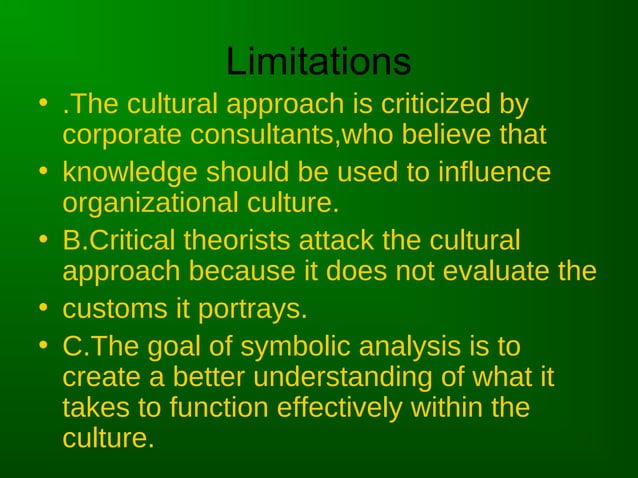 Cultural approach to organization | PPT