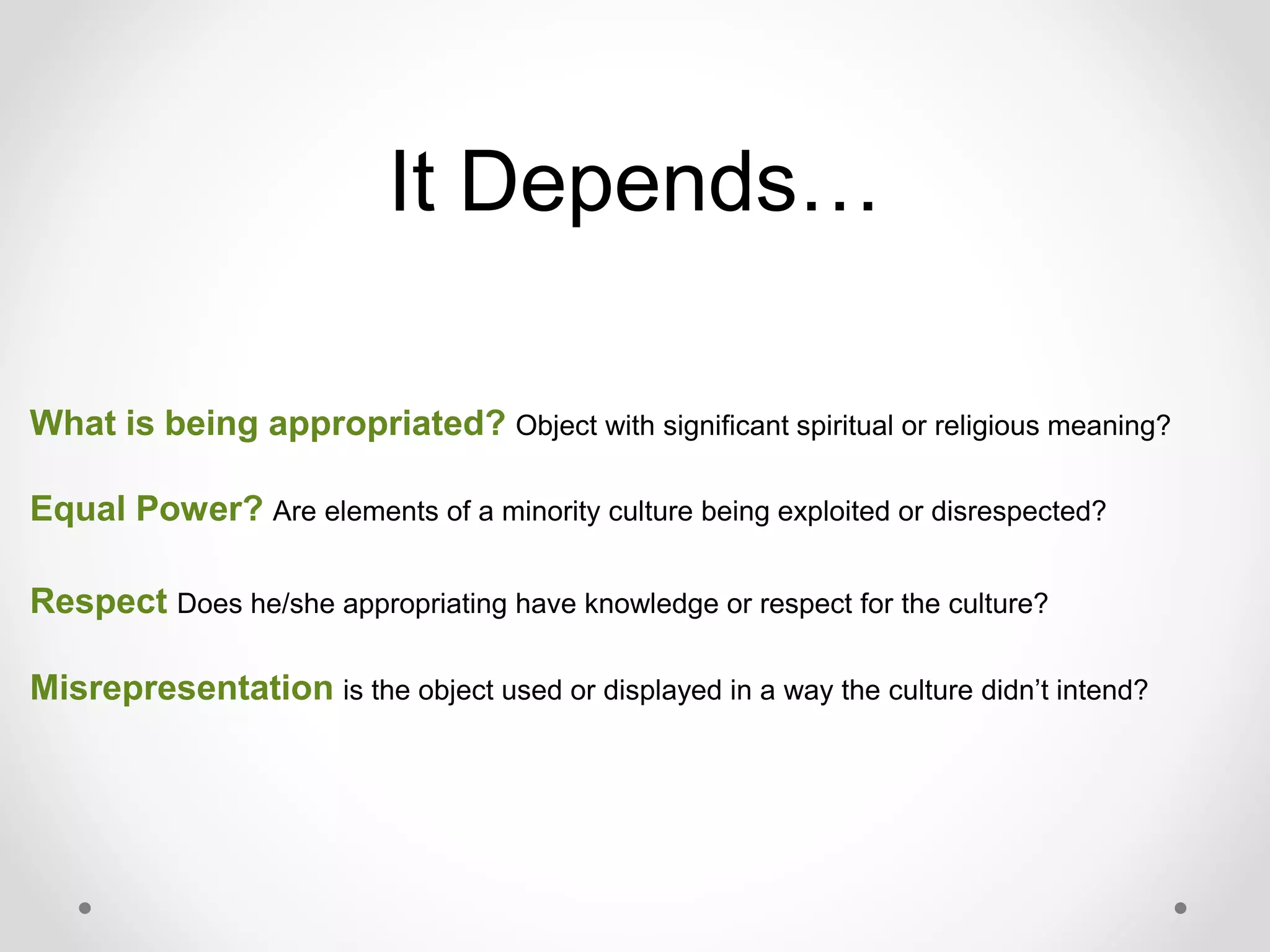 Mainstream and Cultural appropriation | PPTX