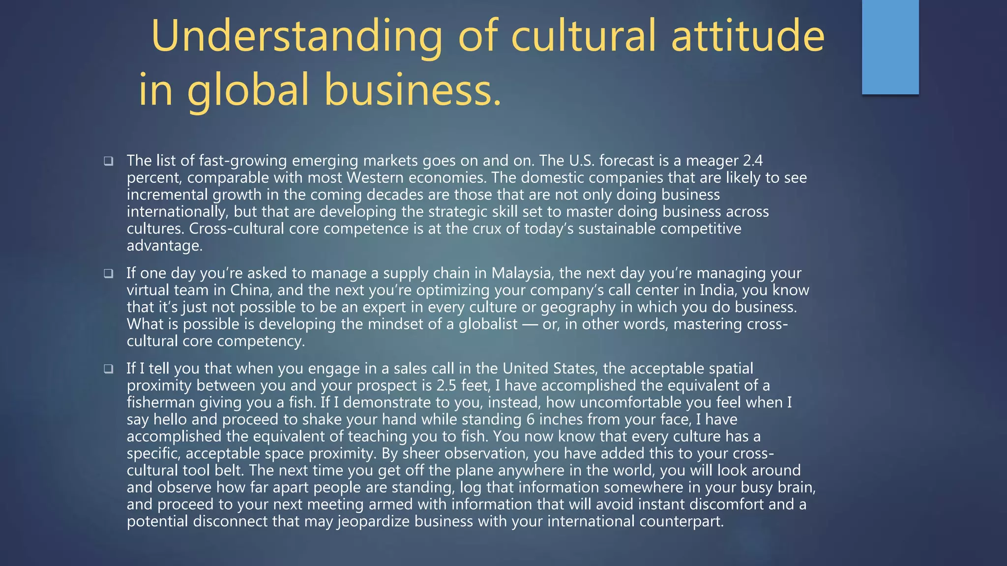 Cultural attitude in international business | PPTX