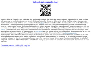 Cultural Autobiography | PDF