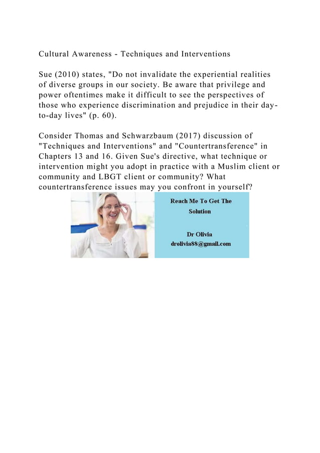 Cultural Awareness - Techniques and InterventionsSue (2010) stat.docx