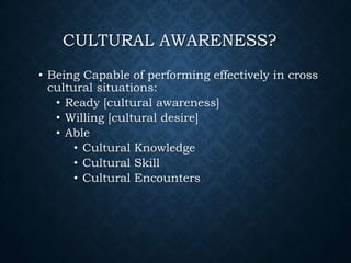 Cultural Awareness and Sensitivity : overall | PDF