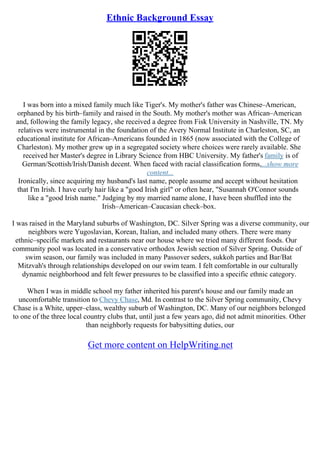 Cultural Background Essay | PDF