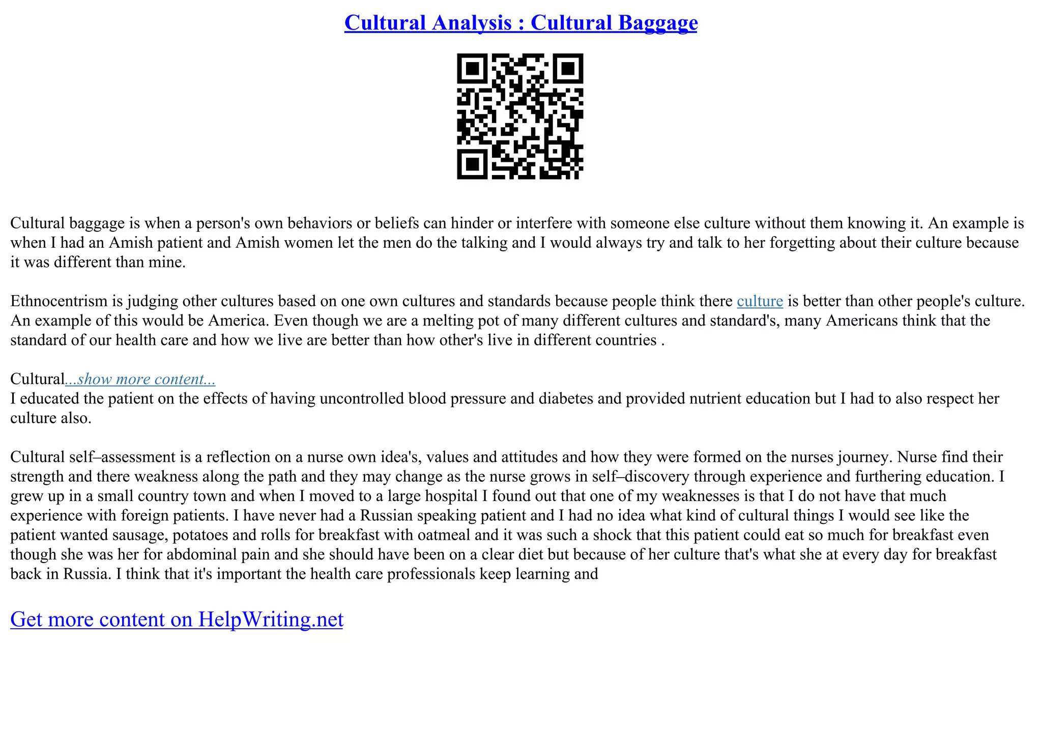 Cultural Background Paper | PDF