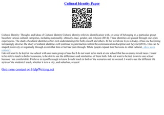 Cultural Background Paper | PPT