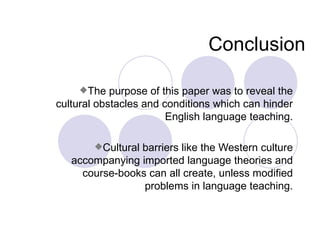 Cultural Barriersof Language Teaching | PPT