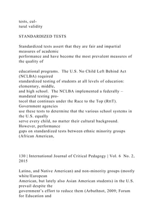CULTURAL BIAS IN ASSESSMENT CAN CREATIVITY ASSESSMENT HELP.docx