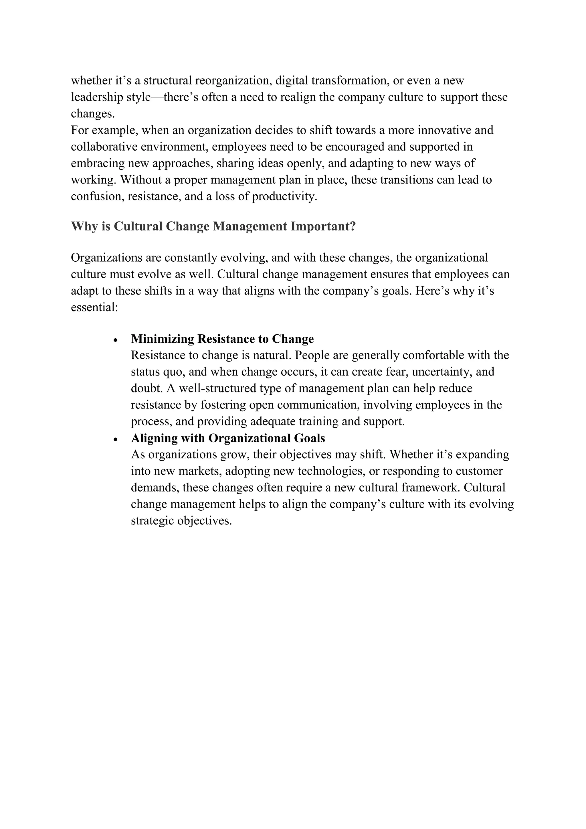5 Key Steps in Cultural Change Management | Visionary CIOs | PDF