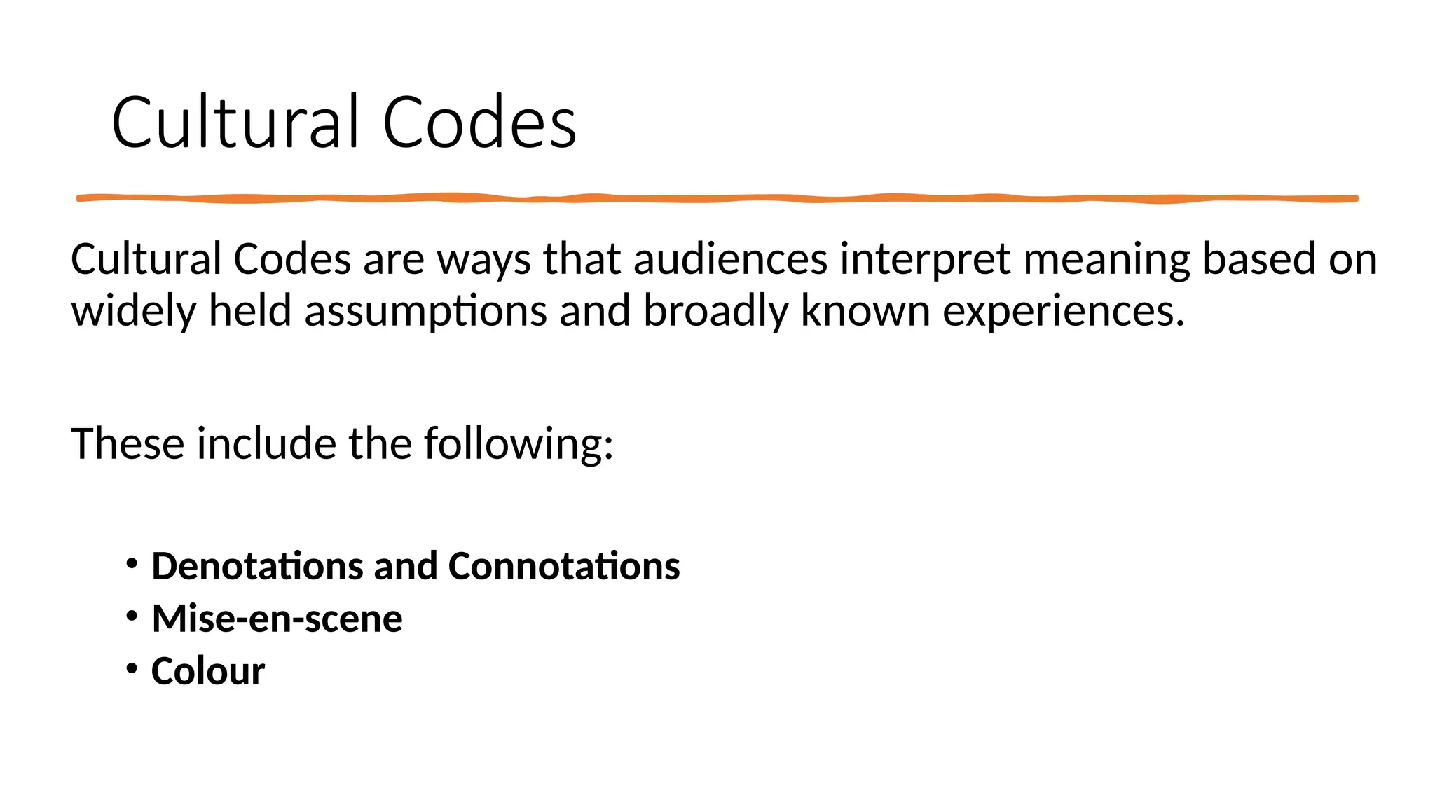 Cultural Codes Presentation - Media Studies | PPT