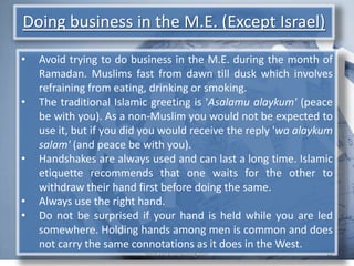 Cultural competence for doing business in The Middle East | PPTX