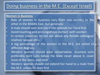 Cultural competence for doing business in The Middle East | PPTX