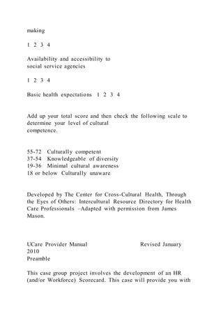 Cultural Competence Self-Assessment Tool This questionnaire | DOCX