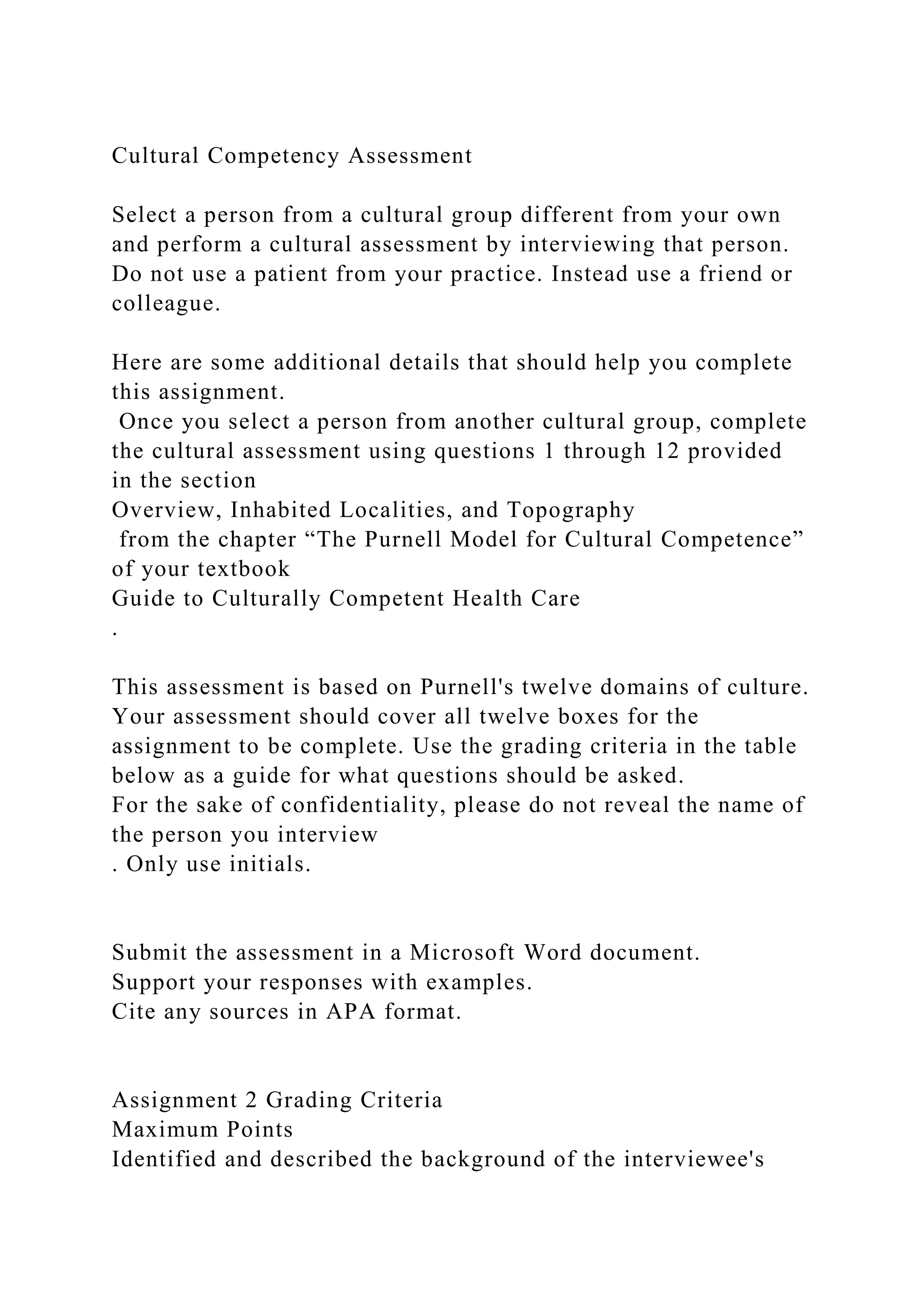 Cultural Competency AssessmentSelect a person from a cultural gr.docx ...