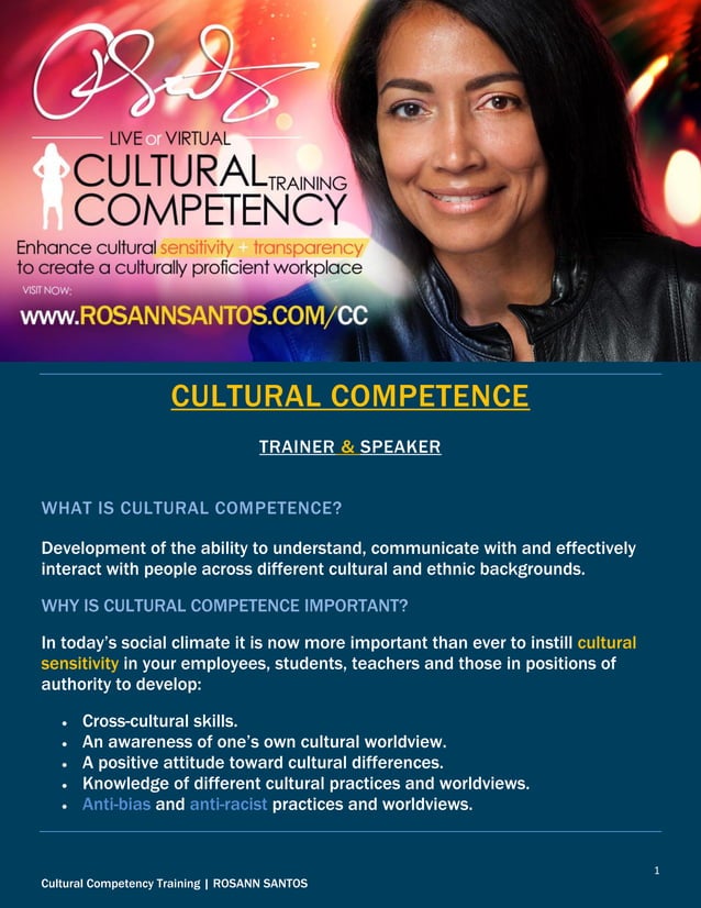 Cultural Competency Training for Cultural Competence in the Workplace | PDF