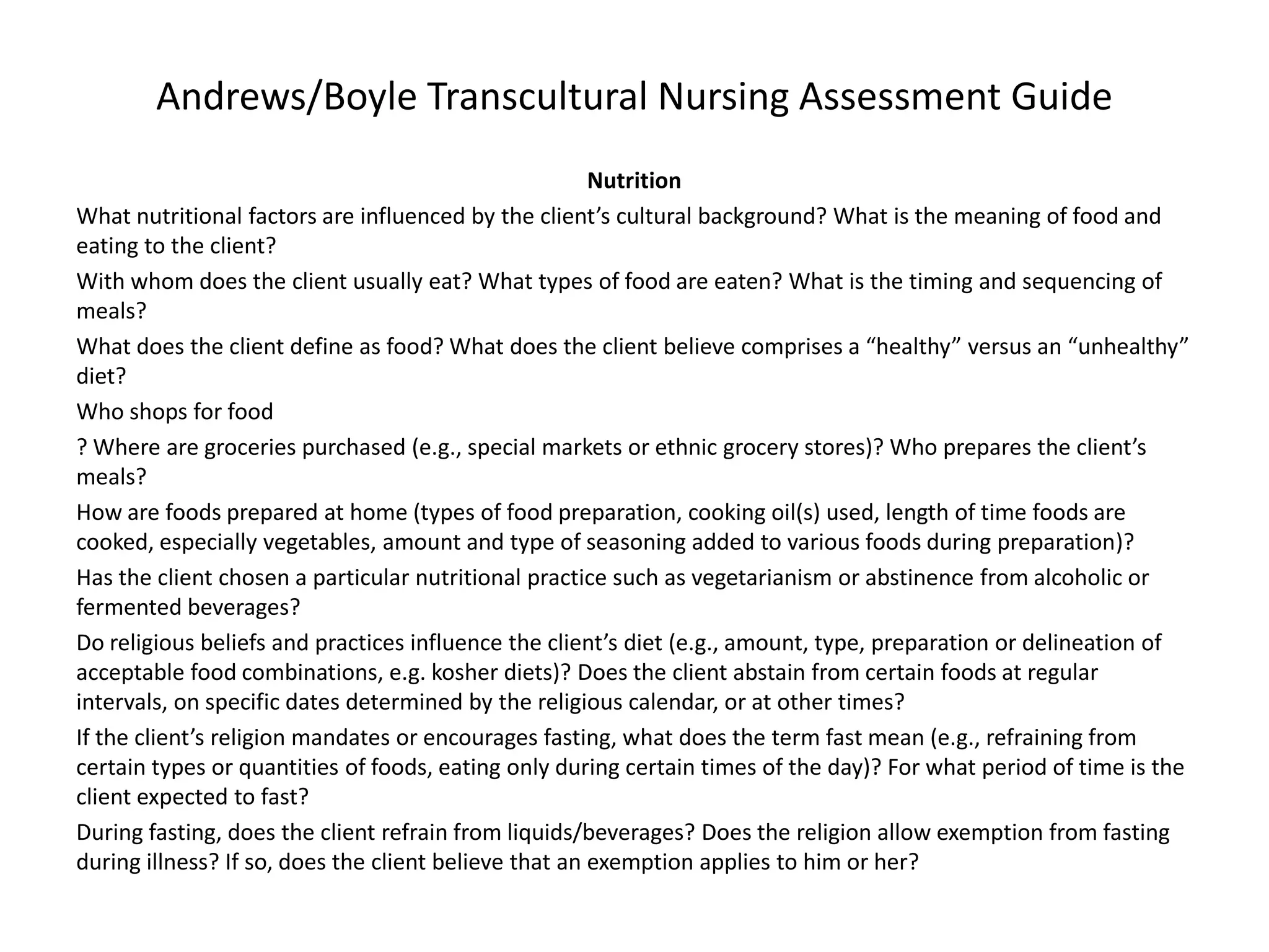 Cultural concerns in nursing | PPTX
