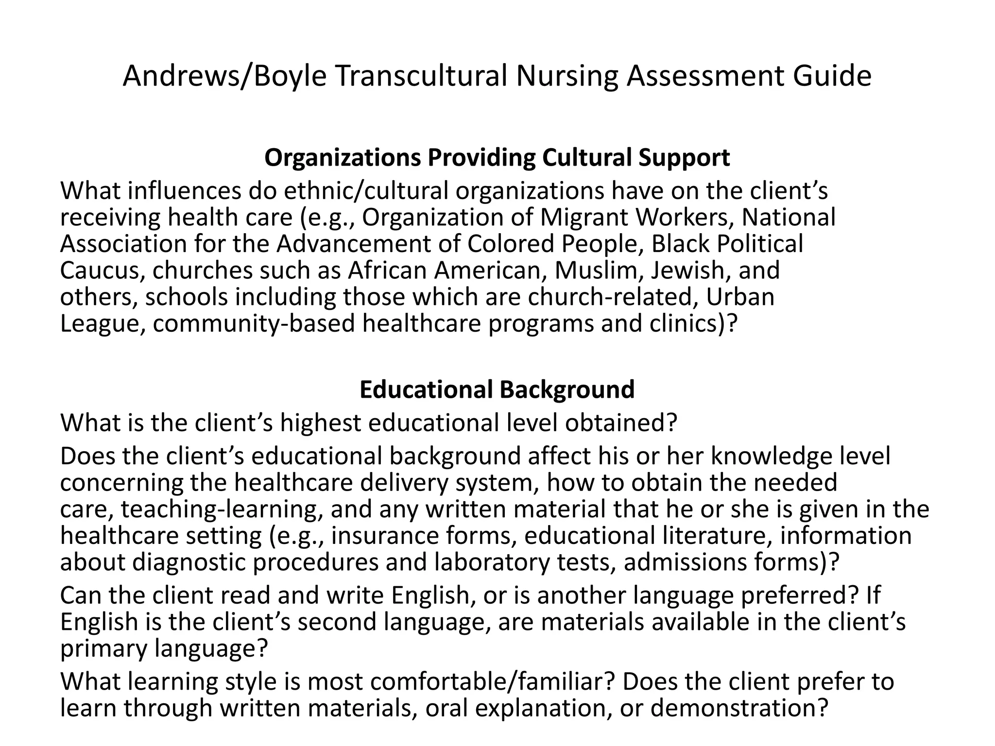 Cultural concerns in nursing | PPTX