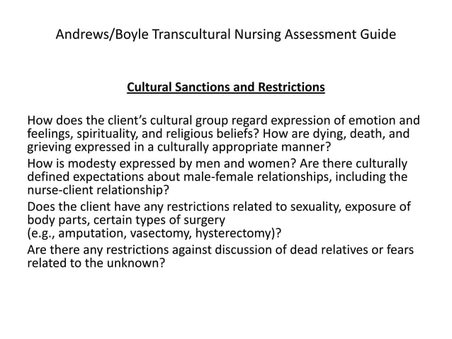 Cultural concerns in nursing | PPTX