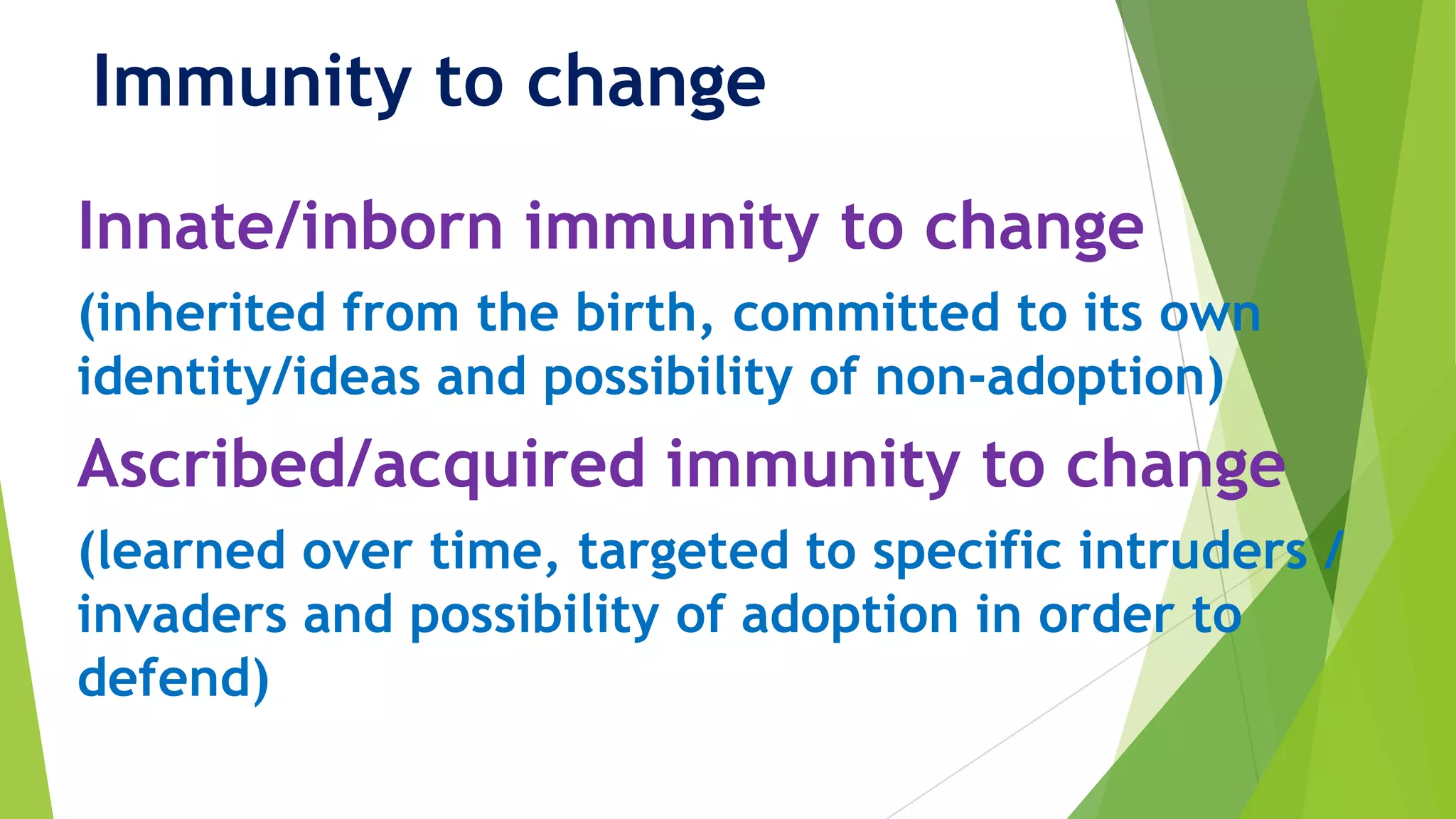 Cultural configuration and immunity to change | PPTX