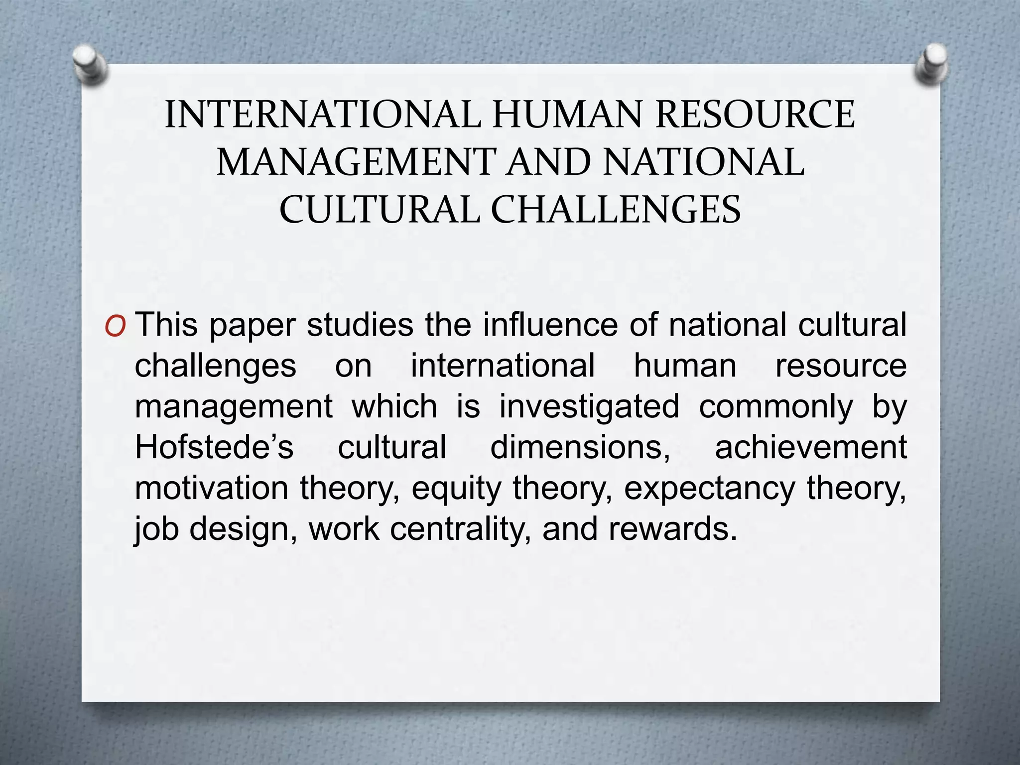Cultural context of International Human Resource Management | PPTX