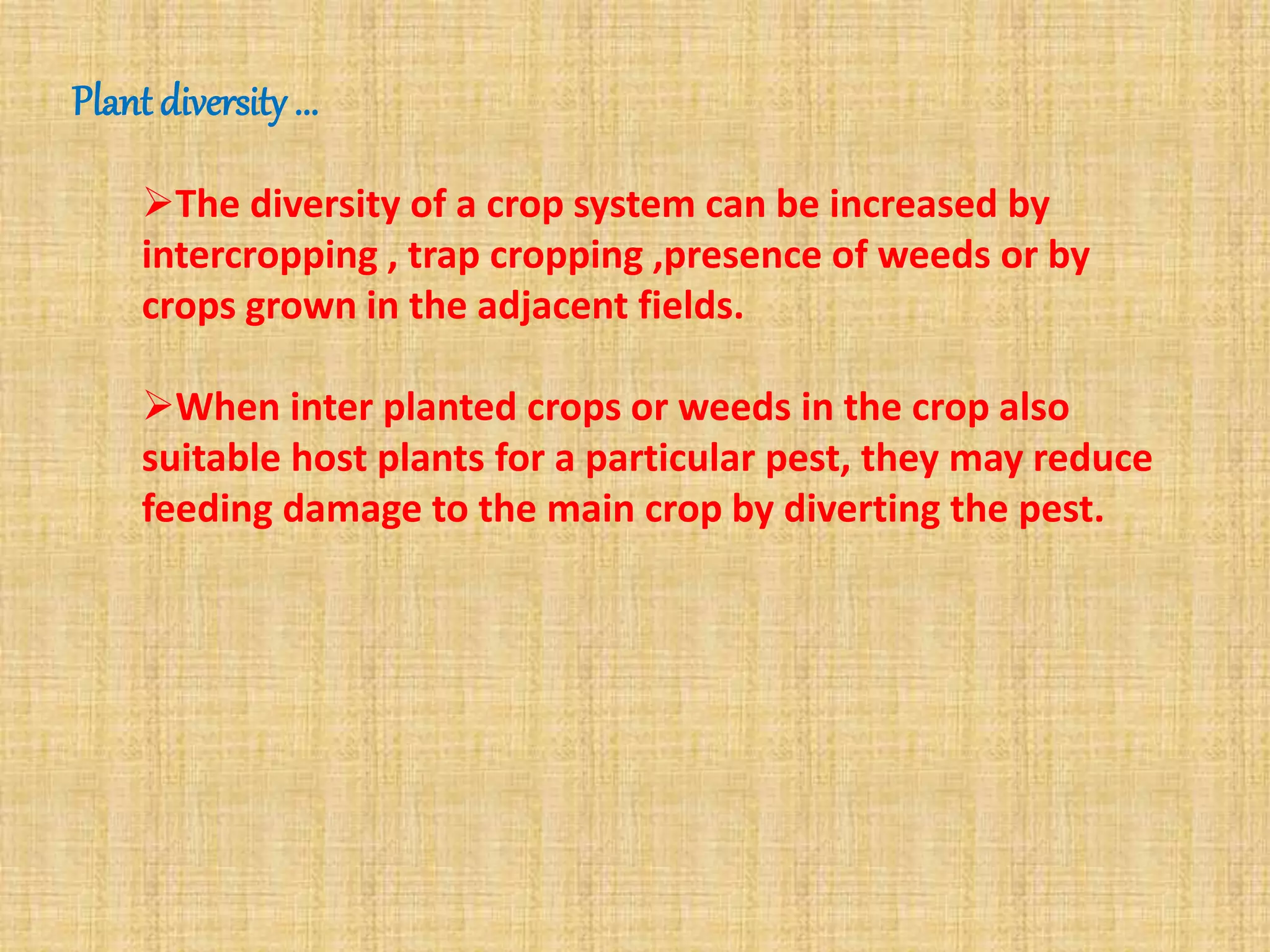 CULTURAL CONTROL of insect pest | PPTX