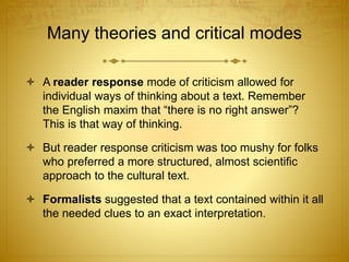 Cultural criticism slides 2020 | PPT