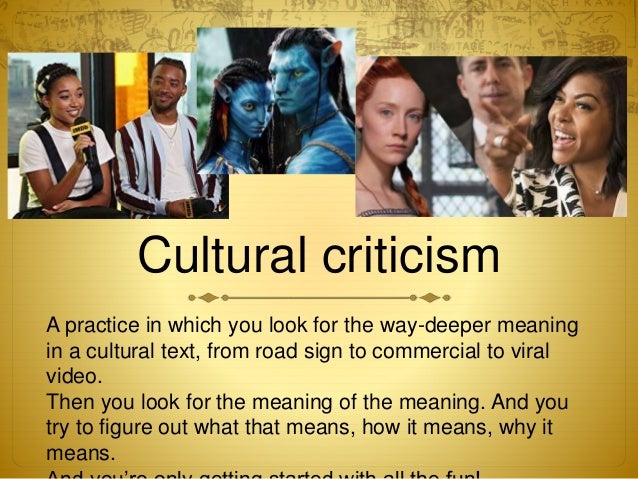 Cultural criticism slides 2020