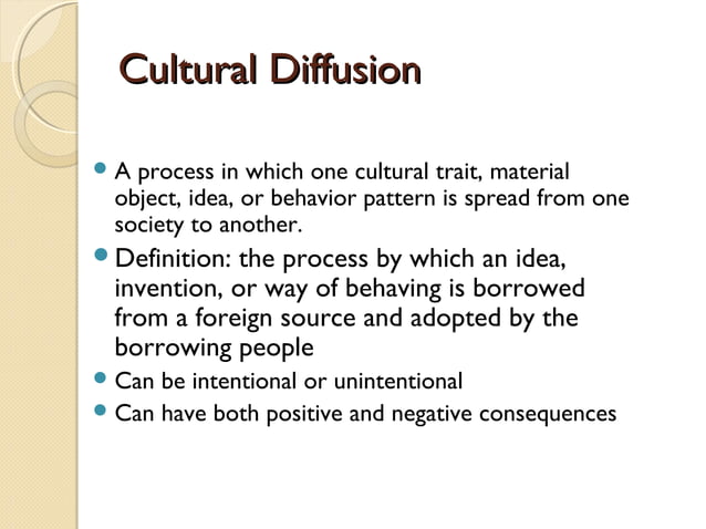 Cultural diffusion | PPT | Religion & Spirituality