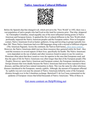 Cultural Diffusion Essay | PDF