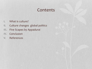 Cultural dimension and international relations | PPTX