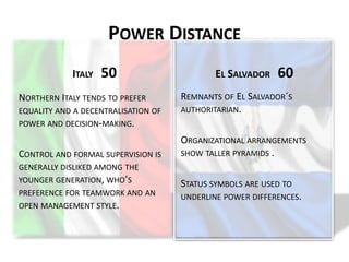 Cultural dimensions italy el salvador | PPTX