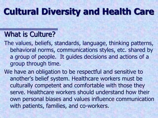 Culture Diversity In Healthcare